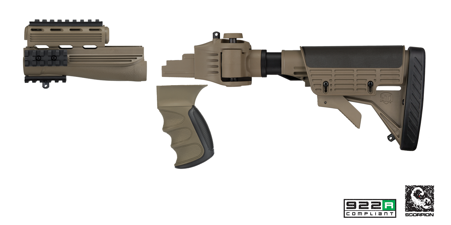 AK-47 Desert Tan Adjustable Side Folding Stock Package